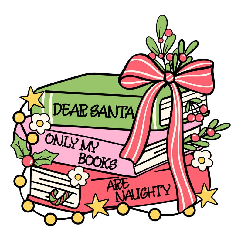 Christmas Book Lover Clipart PNG Bundle: Holiday Reading (digital ...