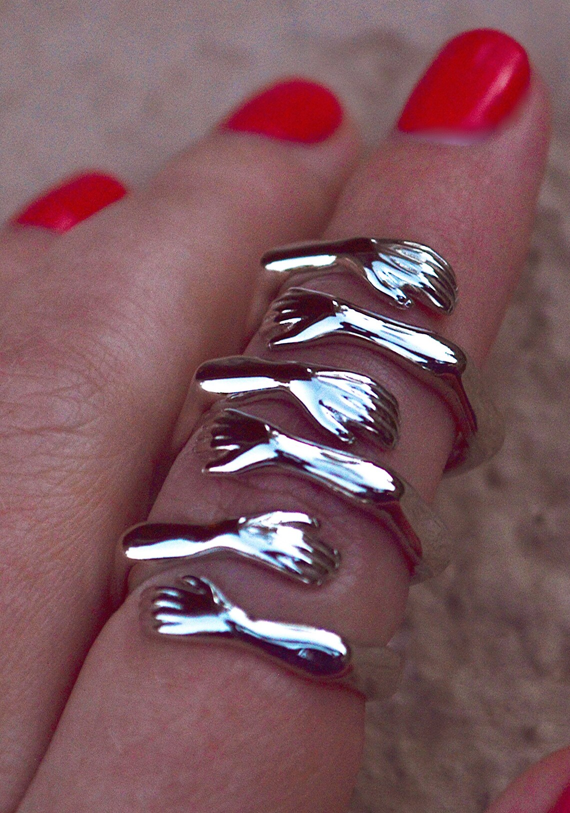 Hug Ring in Sterling Silversilver Hug Ringhugging Hands | Etsy