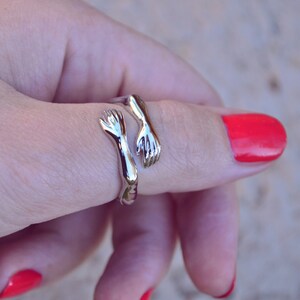 Hug Ring in Sterling Silver,silver Hug Ring,hugging Hands Ring,silver ...