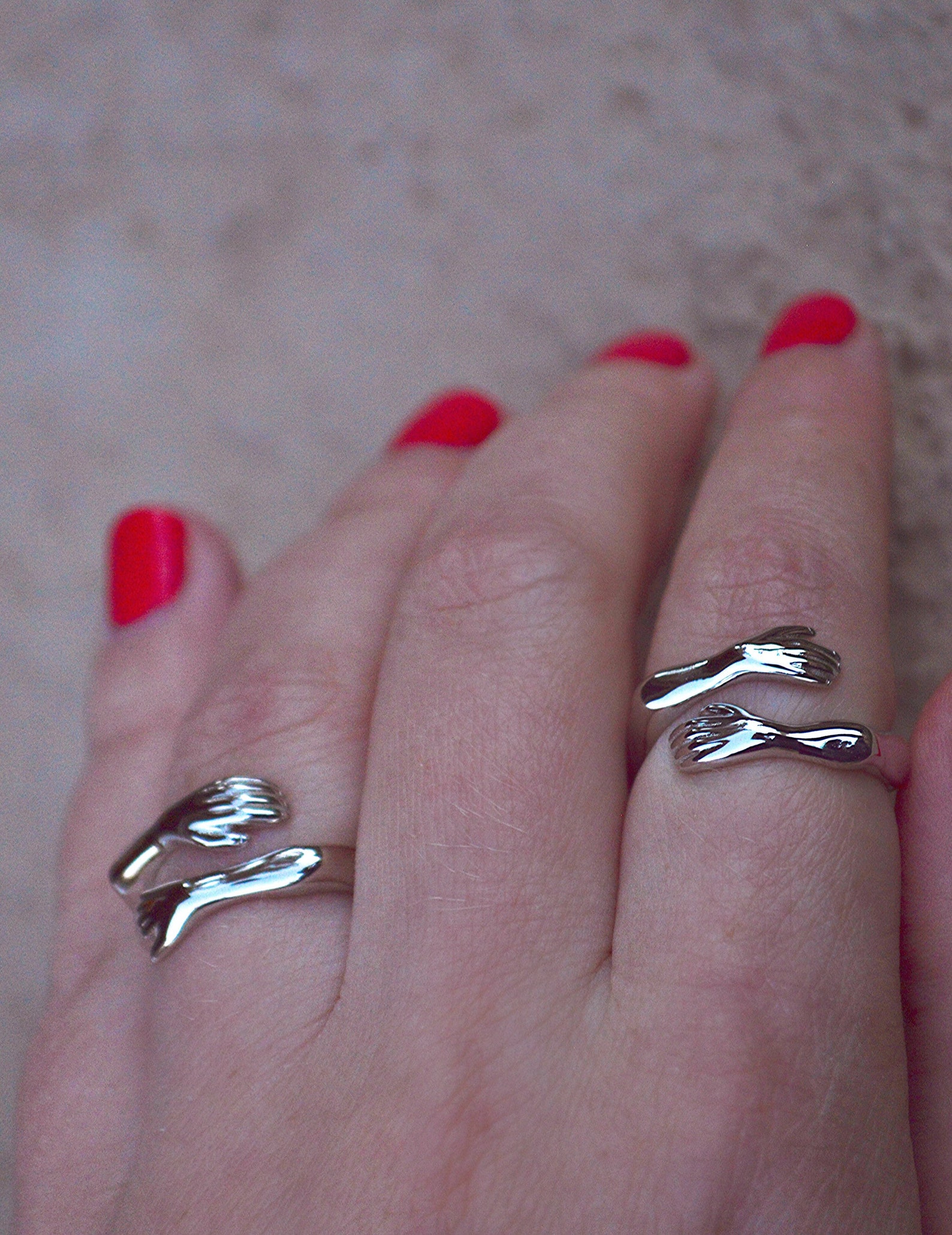Hug Ring in Sterling Silversilver Hug Ringhugging Hands | Etsy