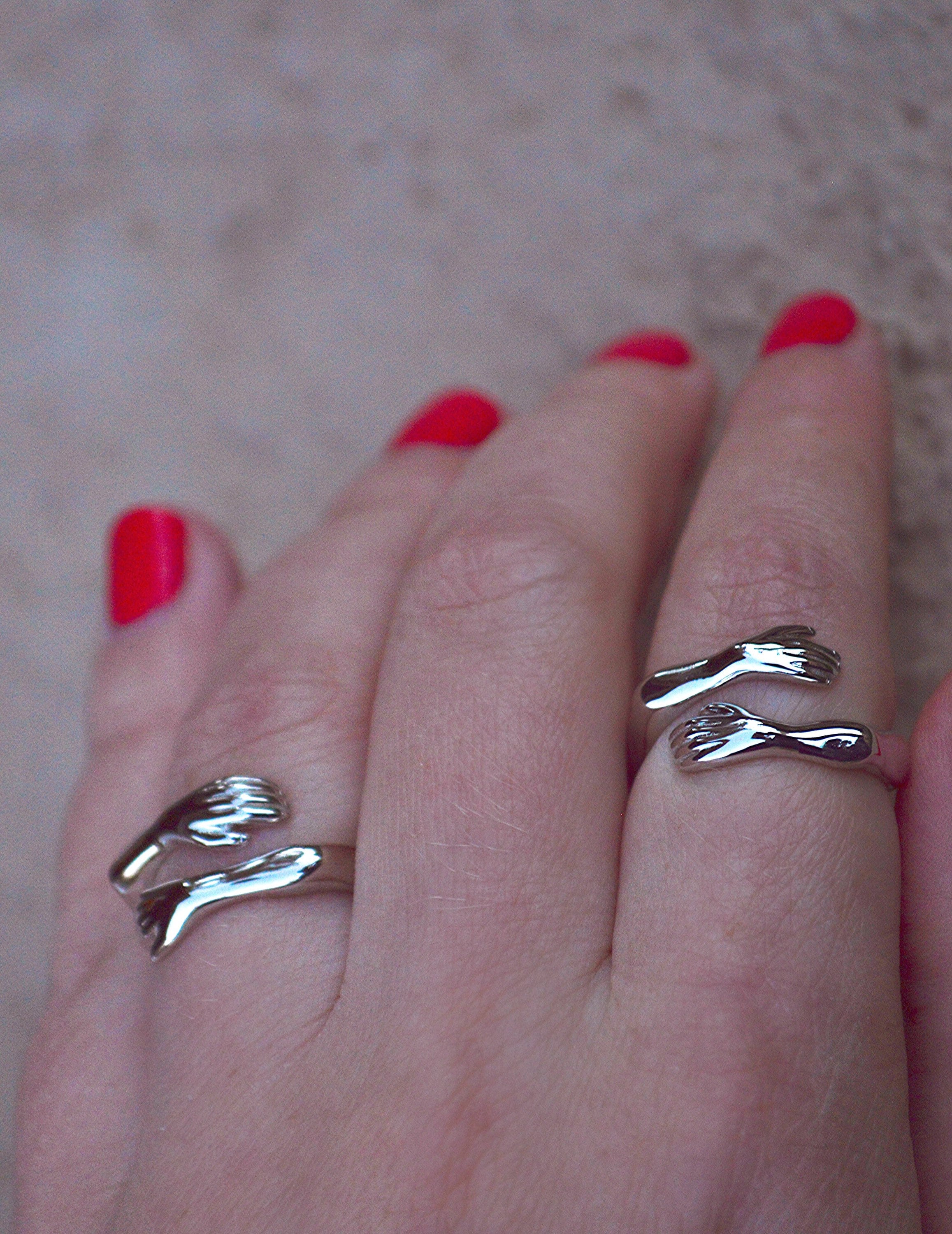 Hug Ring in Sterling Silversilver Hug Ringhugging Hands - Etsy