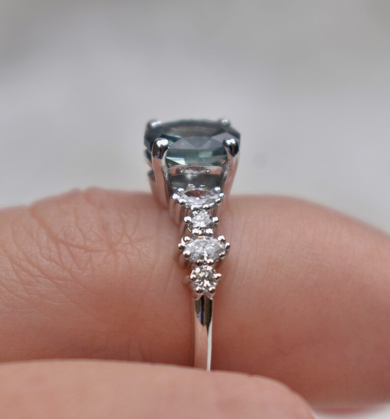 Montana Sapphire and Diamond Engagement Ring Oval Sapphire - Etsy