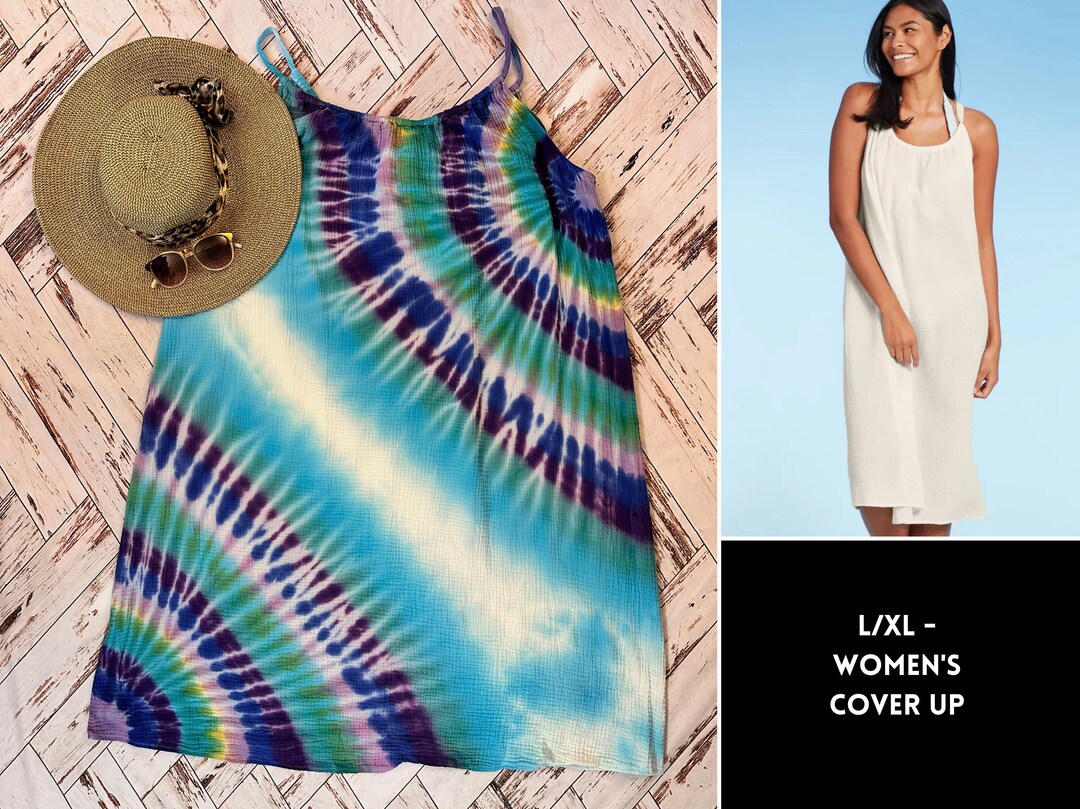 Tie Dye Beach Cover up or Maxi Dress - Large/xl. Tie Dye Cover Up ...