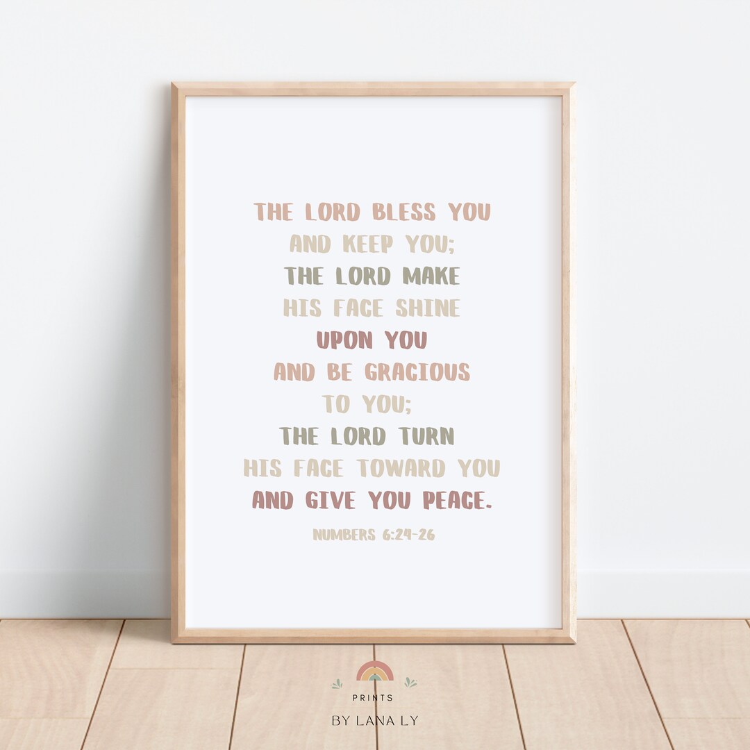 The Blessing Nursery Print, Kids Room Scripture Wall Art, Numbers 6 24 ...
