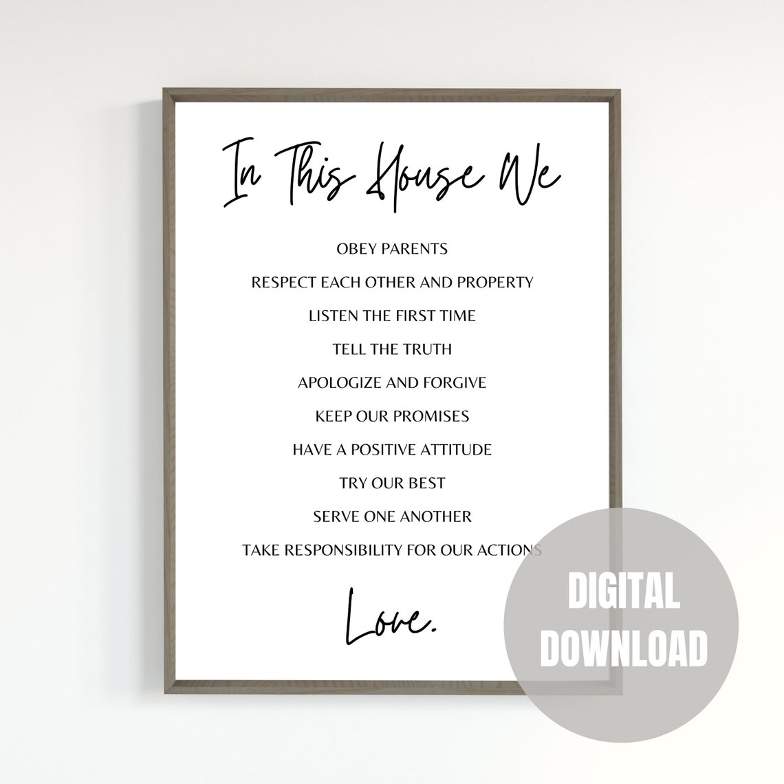 In This House We...family House Rules / Family Values - Etsy