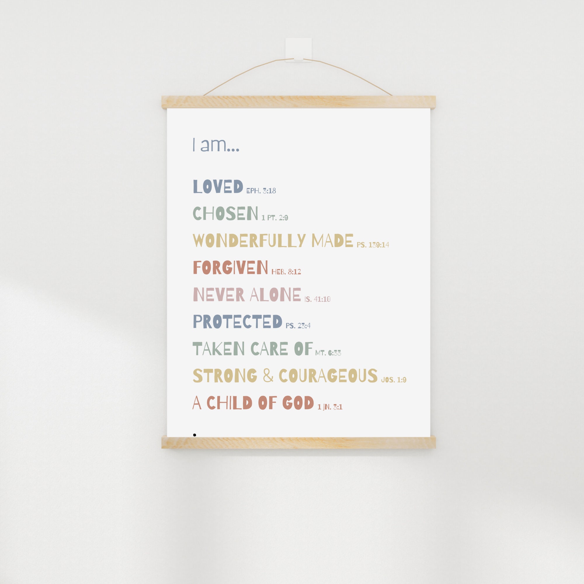 Christian Bible Verse Affirmations Art: Sunday School Decor (digital ...