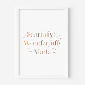 I Am Fearfully and Wonderfully Made, Christian Nursery Printable Wall ...
