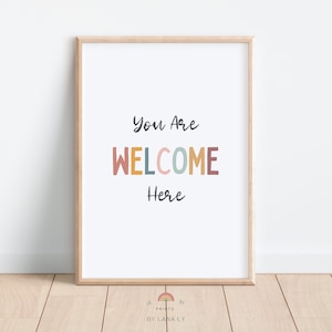 You Are Welcome Here Positive Classroom Wall Art, School Counselor ...