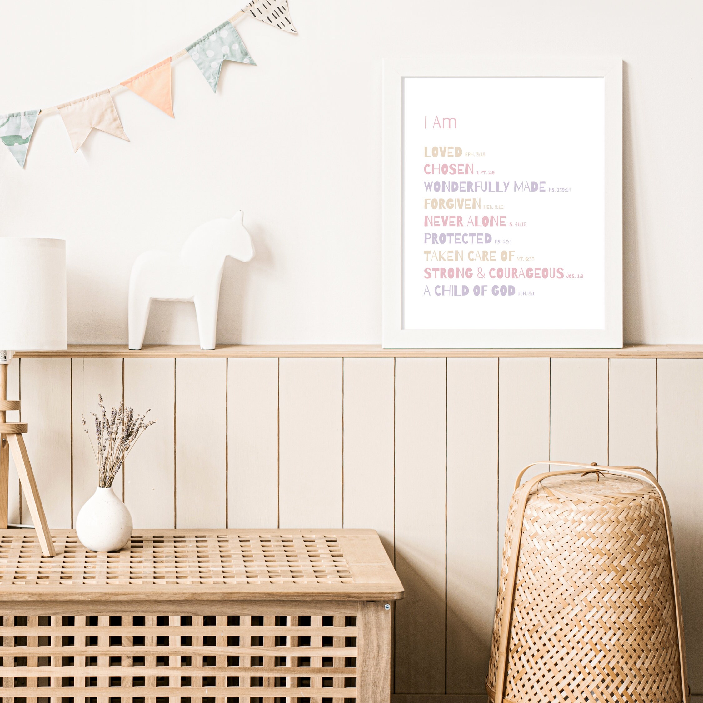 Christian Affirmations Art: Bible Verse Girl's Room Decor (PDF Files ...