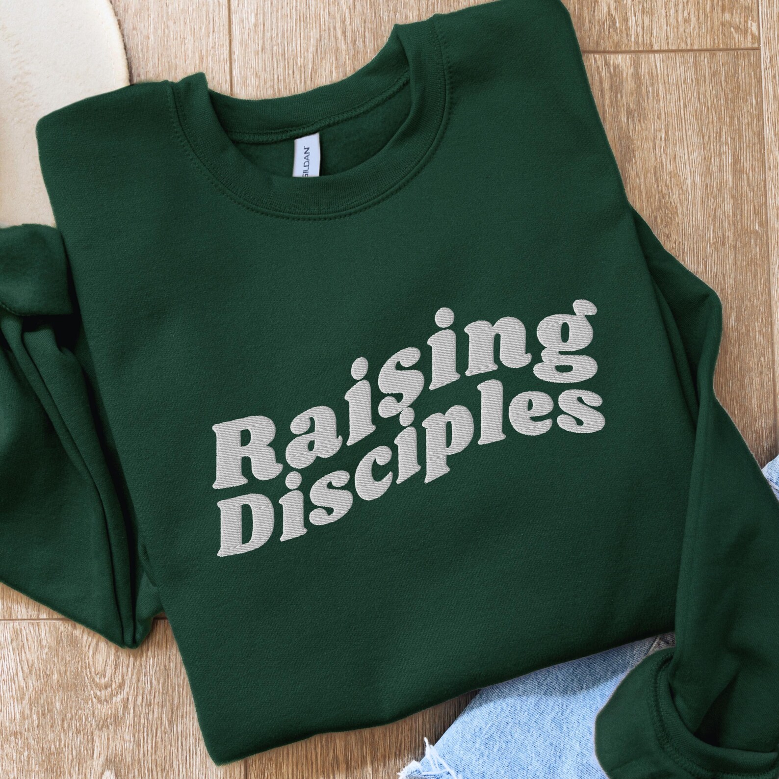 Raising Disciples Christian Sweatshirt for Moms, Embroidered Mom ...
