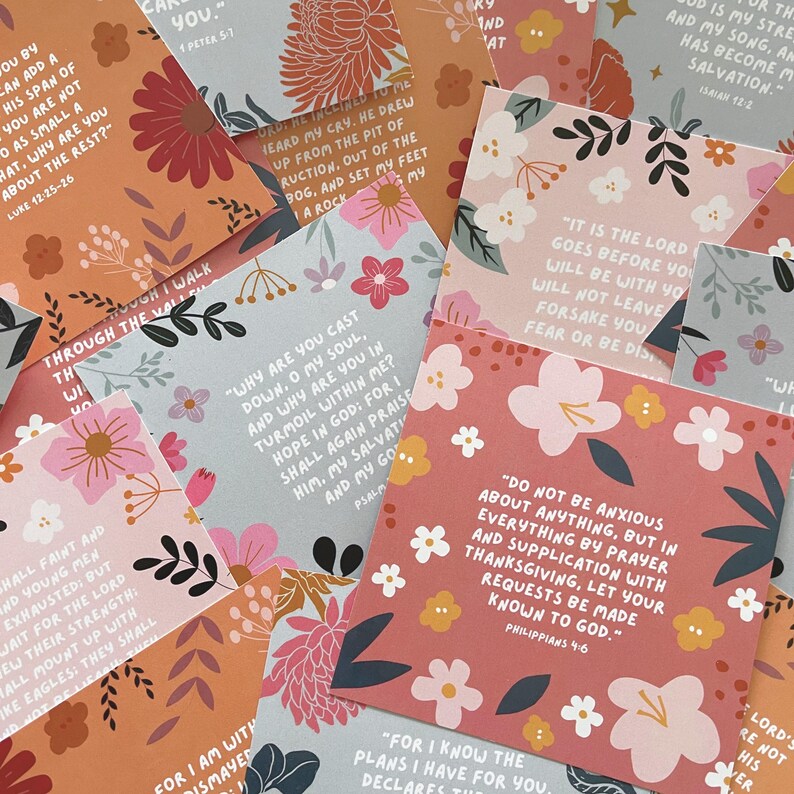 PRINTABLE Bible Verse Cards for Anxiety, Bible Affirmation Cards ...