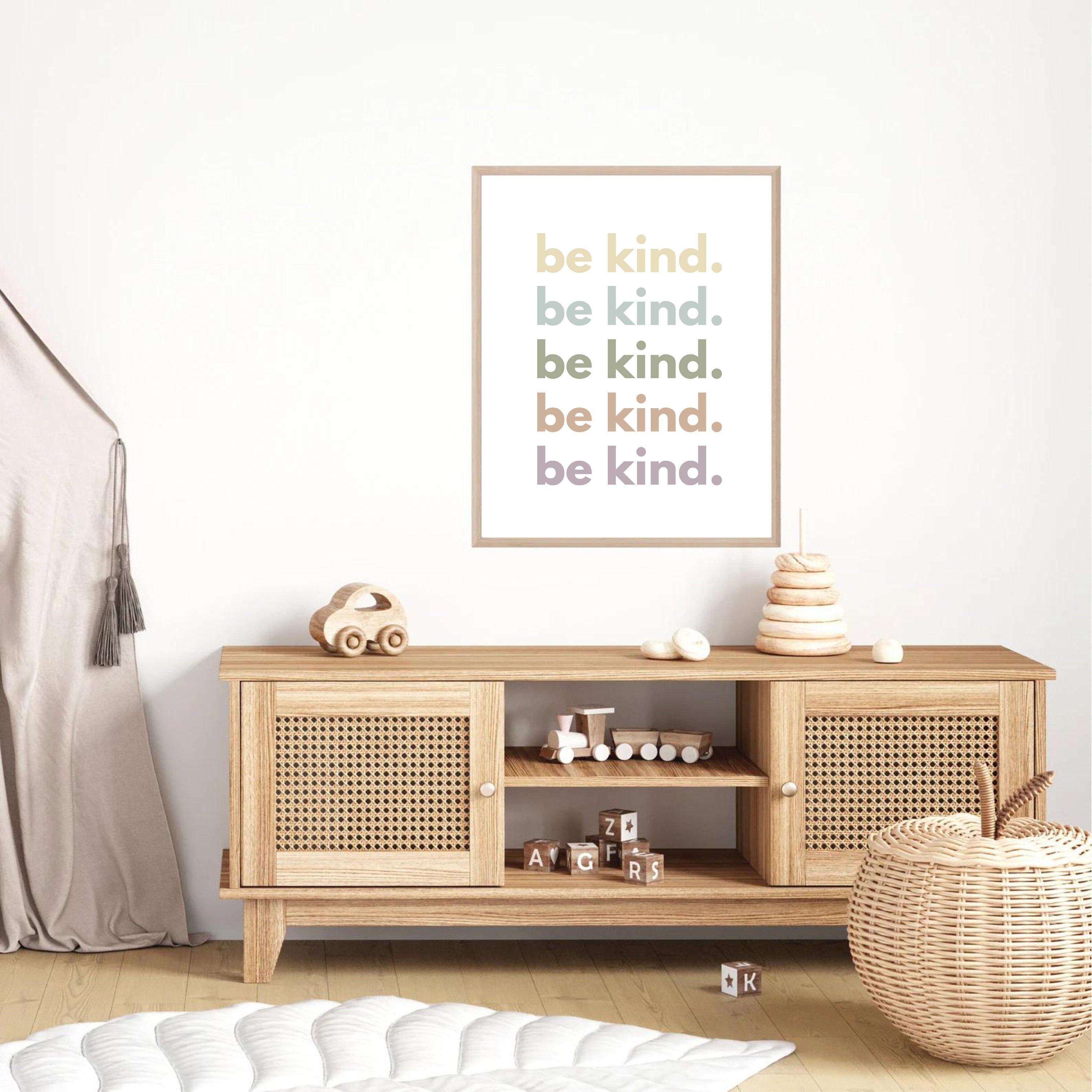 Be Kind Poster Be Kind Motivational Print Kids Playroom Wall Decor ...