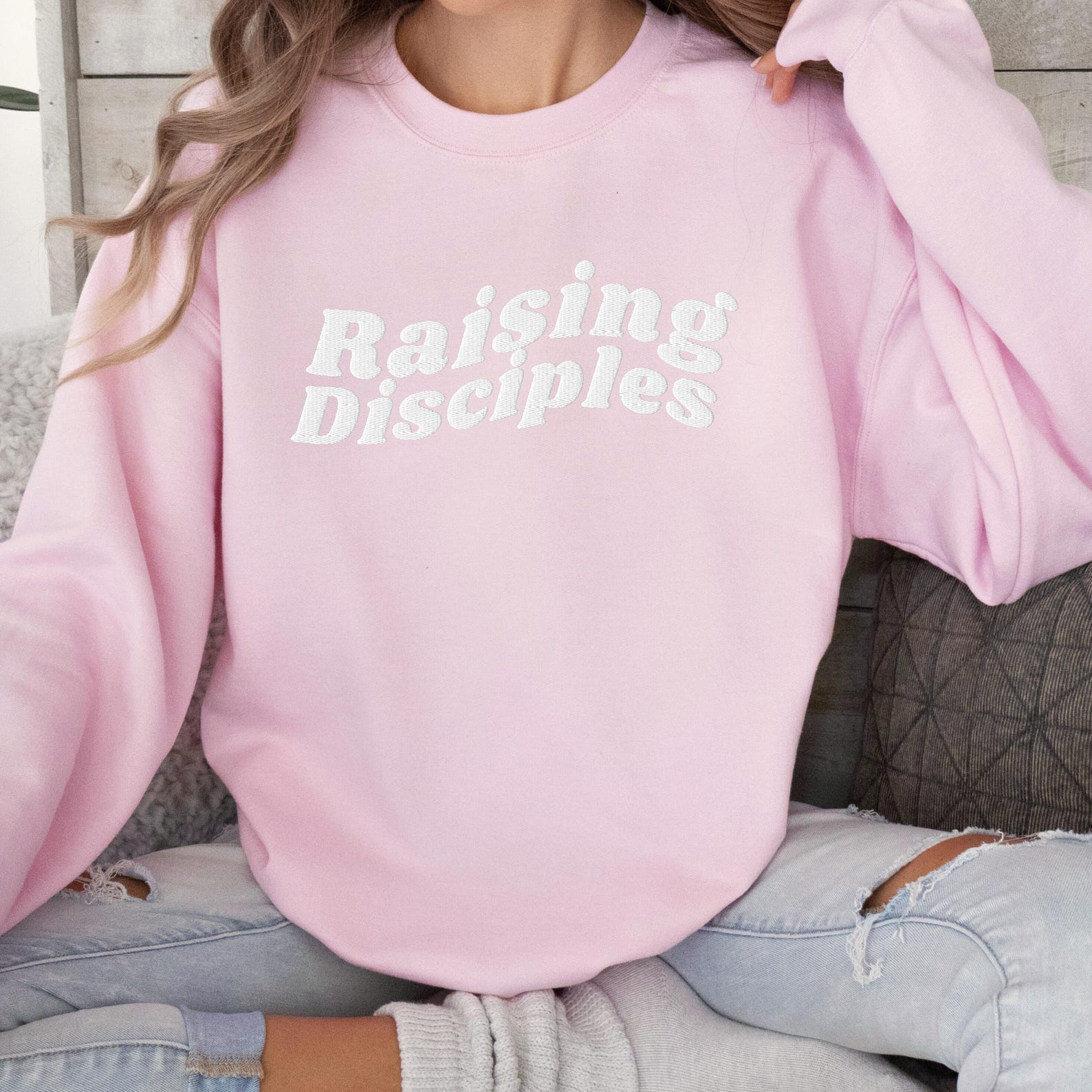 Raising Disciples Christian Sweatshirt for Moms, Embroidered Mom ...