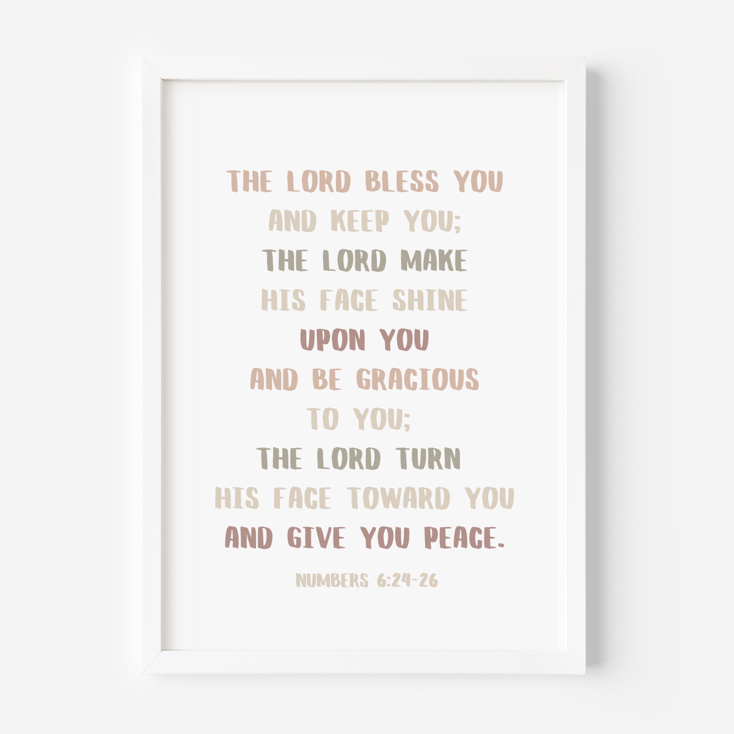 The Blessing Nursery Print, Kids Room Scripture Wall Art, Numbers 6 24 ...