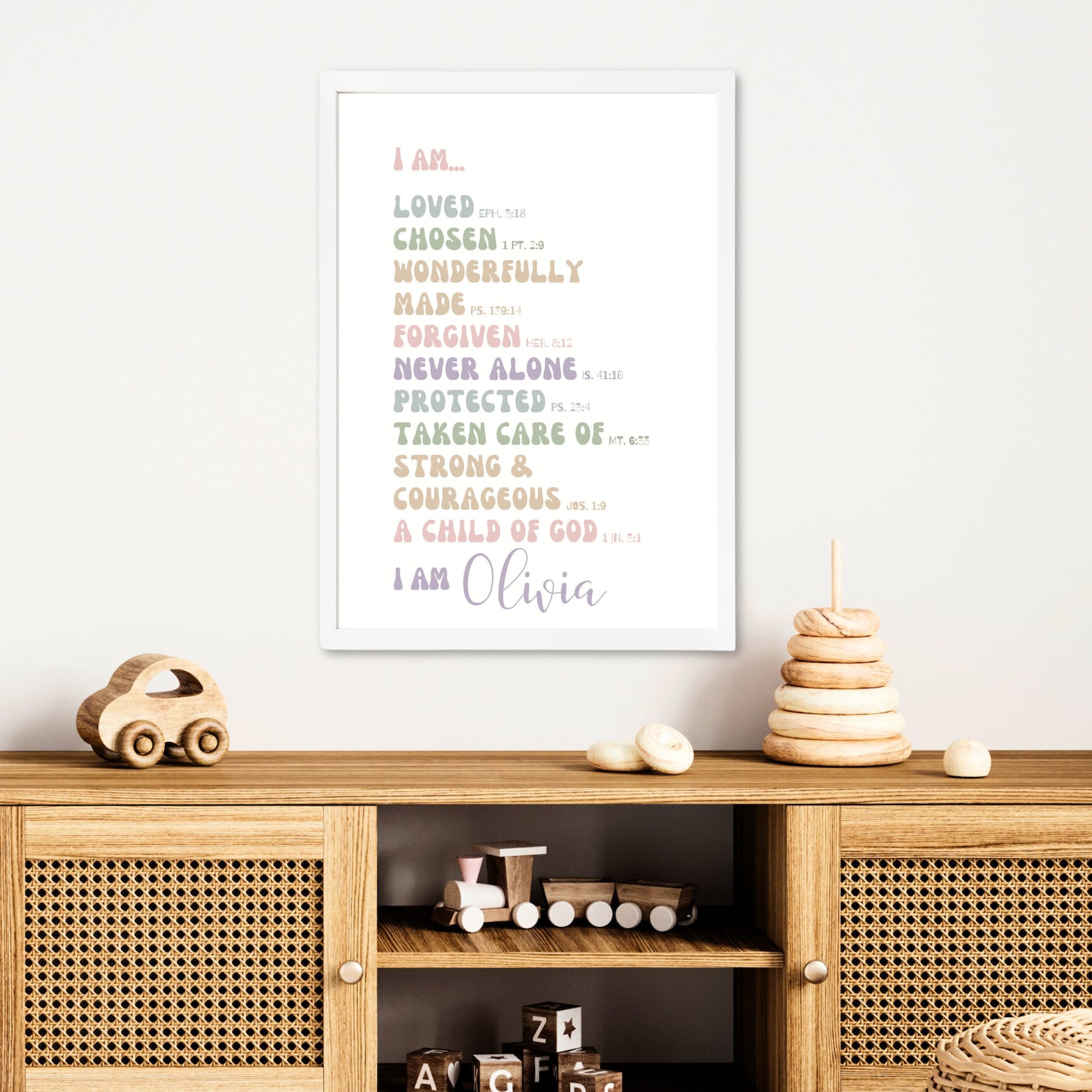 Christian Bible Affirmations for Kids, Sunday School Kids Room ...