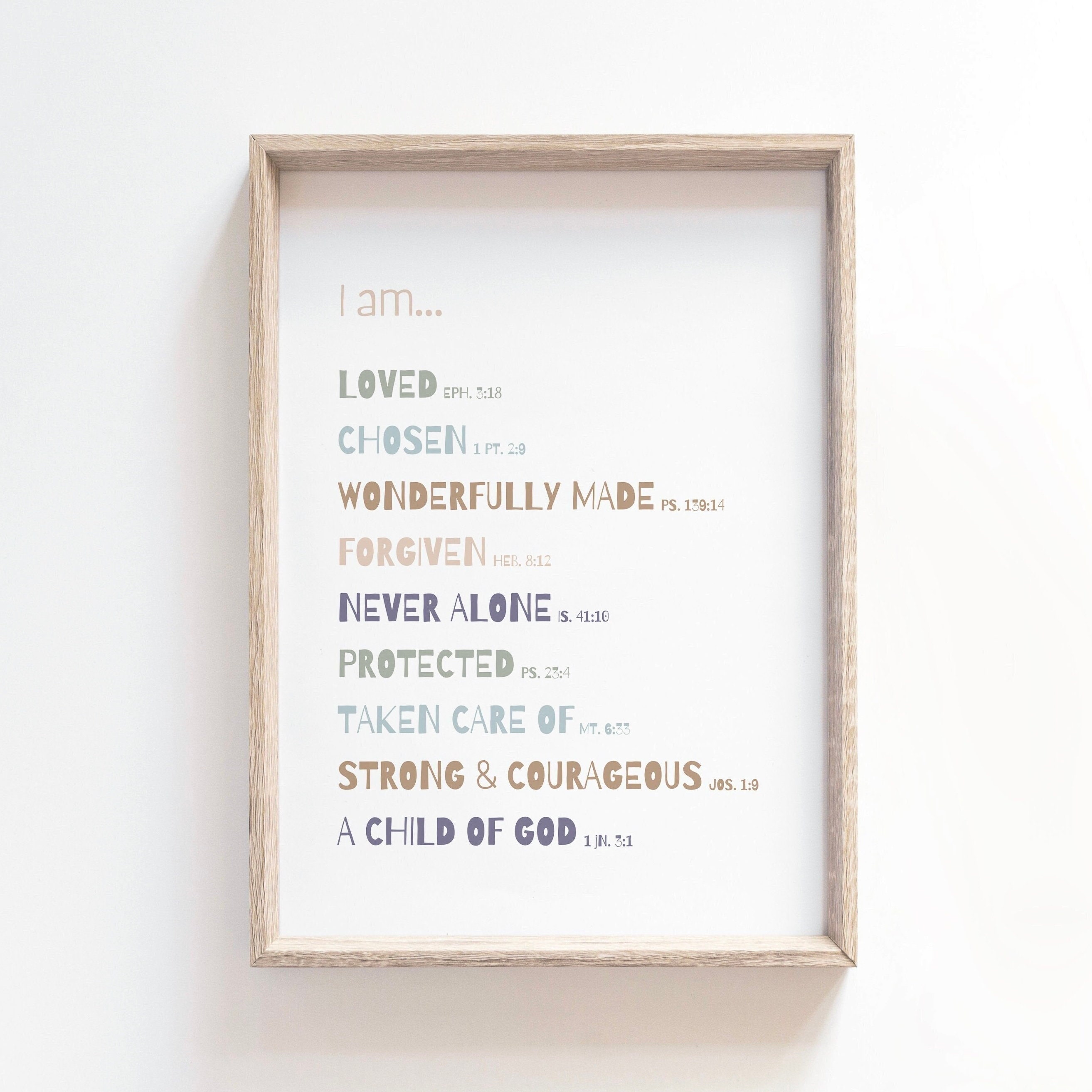 Christian Bible Affirmations for Kids, Sunday School Kids Room ...