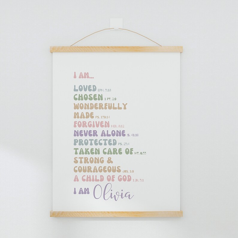 Christian Bible Affirmations for Kids, Sunday School Kids Room ...