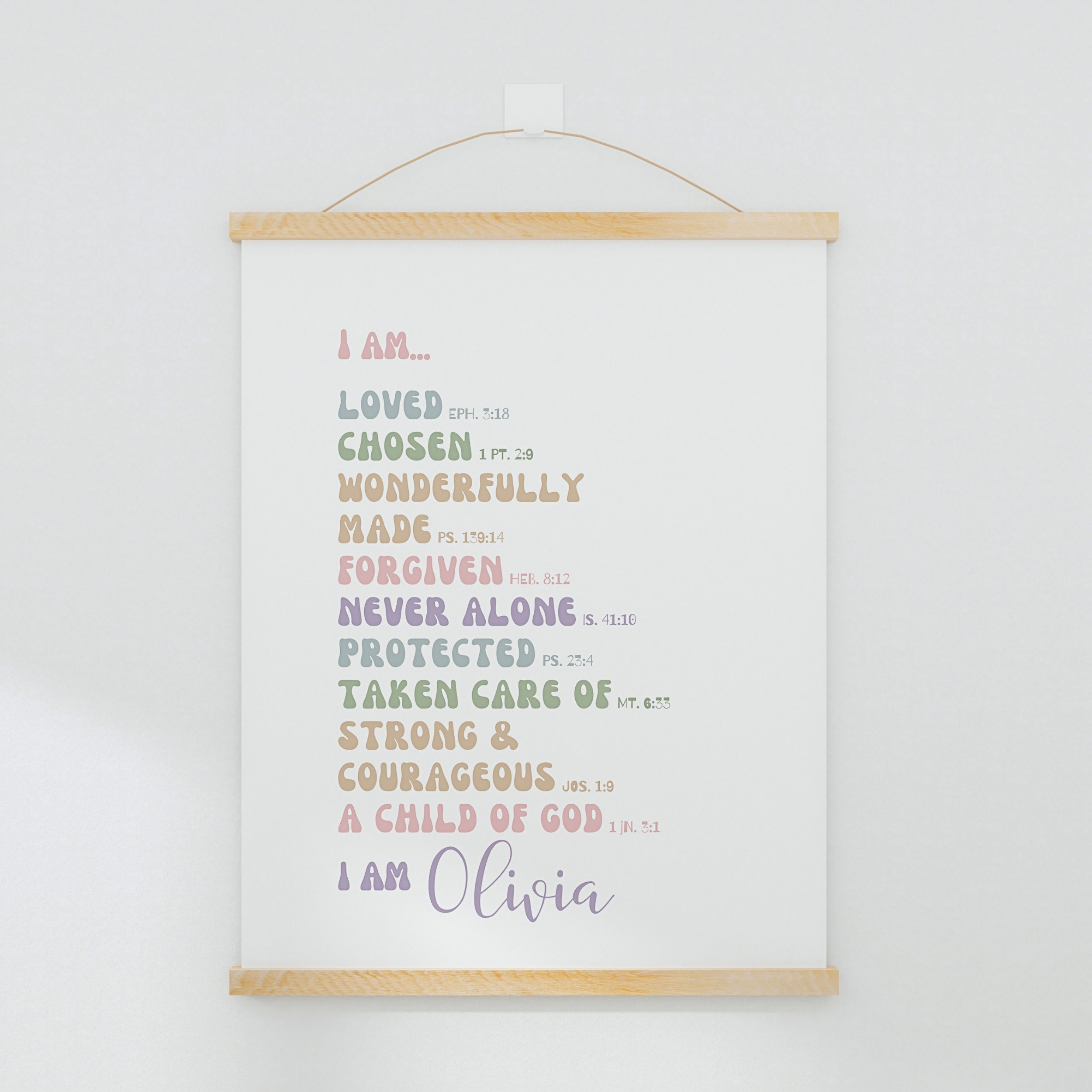 Christian Bible Affirmations for Kids, Sunday School Kids Room ...