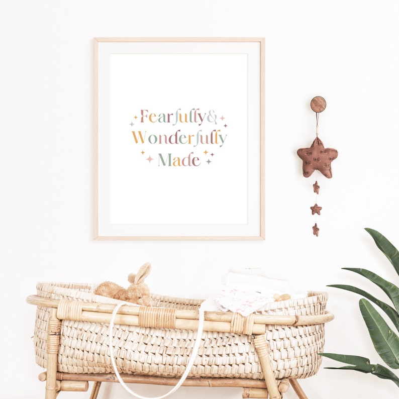 I Am Fearfully and Wonderfully Made, Christian Nursery Printable Wall ...