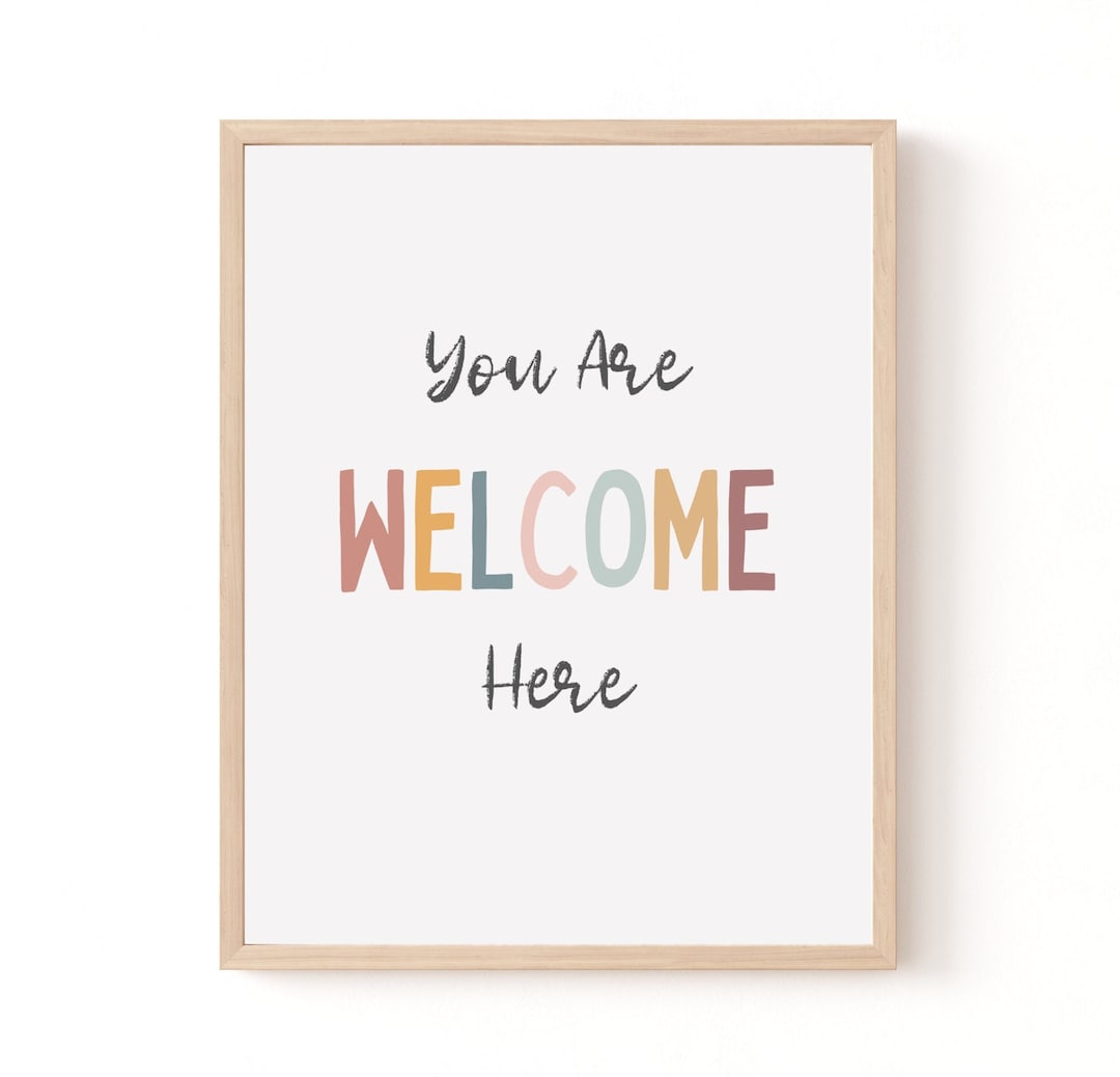 You Are Welcome Here Positive Classroom Wall Art, School Counselor ...