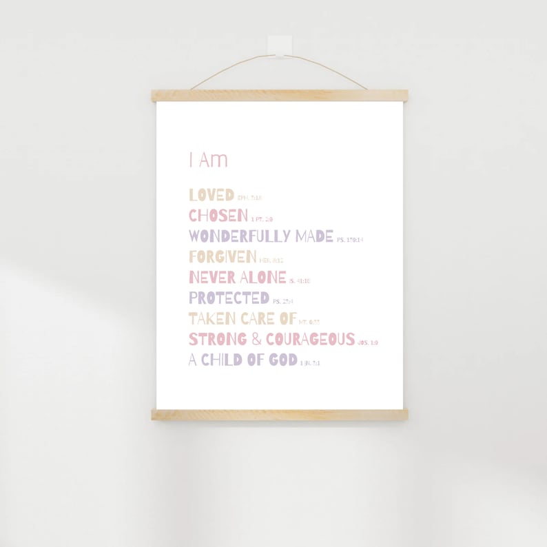 Christian Affirmations Art: Bible Verse Girl's Room Decor (PDF Files ...