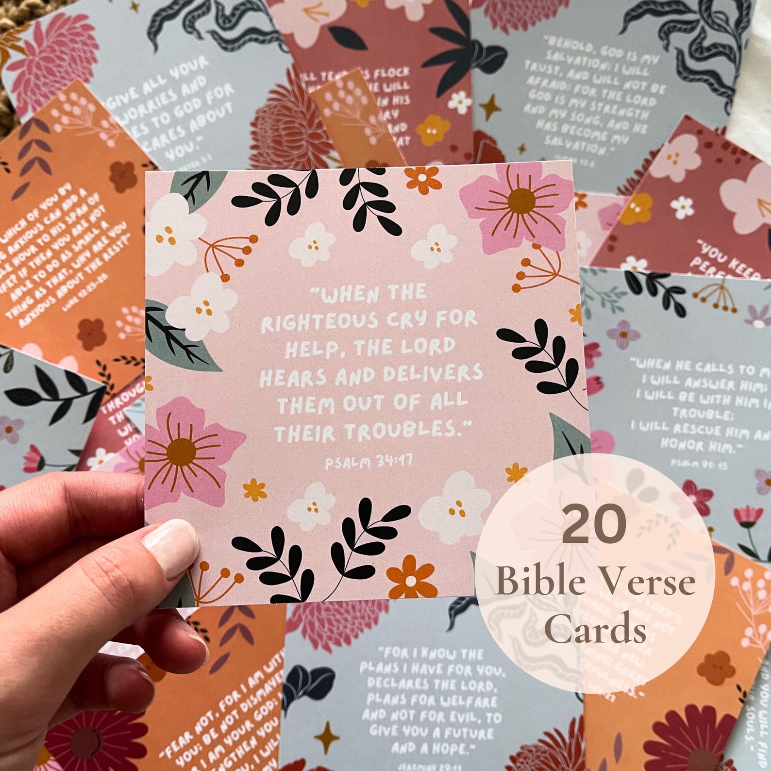 PRINTABLE Bible Verse Cards for Anxiety, Bible Affirmation Cards ...