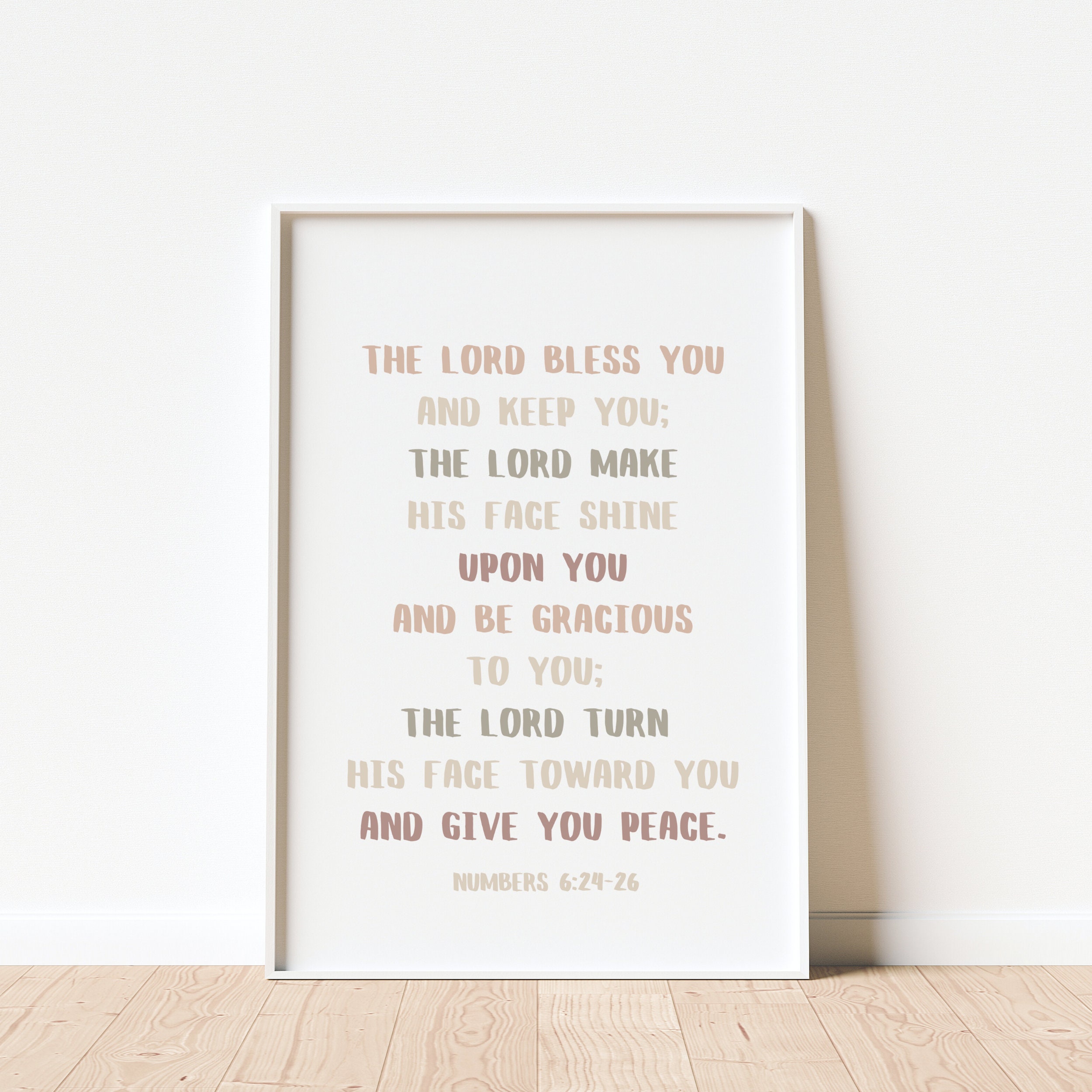 The Blessing Nursery Print, Kids Room Scripture Wall Art, Numbers 6 24 ...