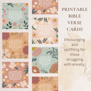 PRINTABLE Bible Verse Cards for Anxiety, Bible Affirmation Cards ...