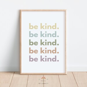 Be Kind Poster Be Kind Motivational Print Kids Playroom Wall Decor ...