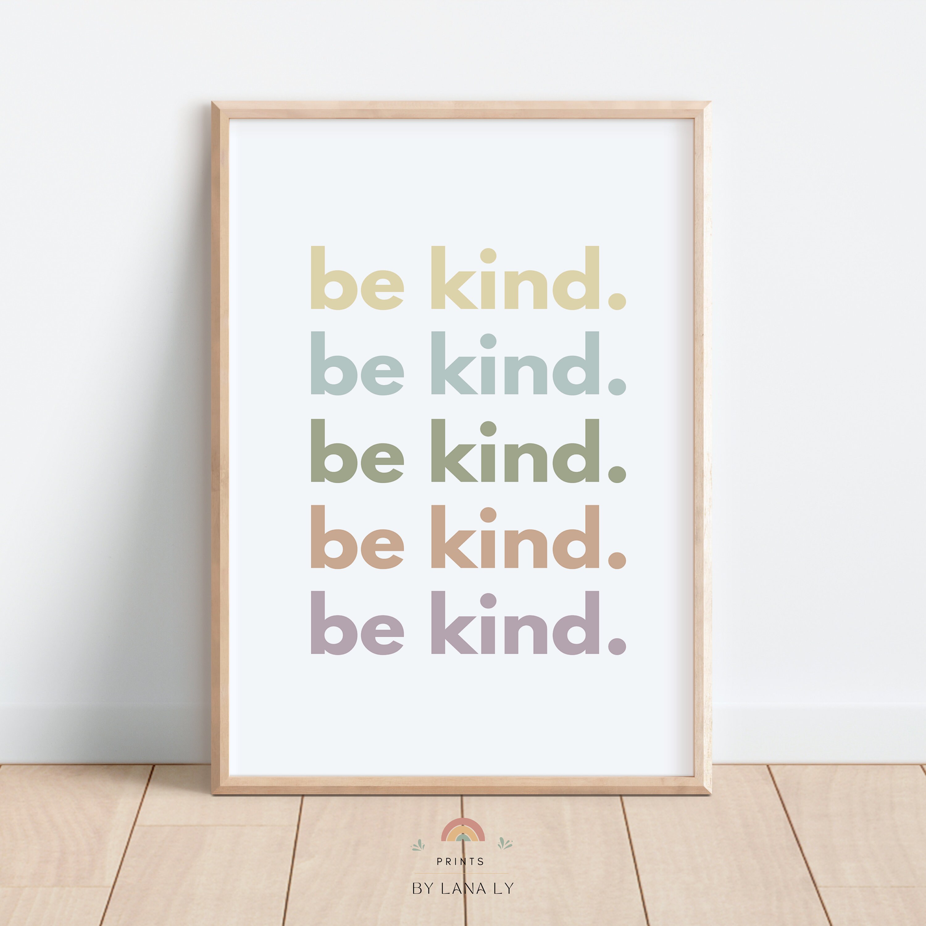 Be Kind Poster Be Kind Motivational Print Kids Playroom Wall Decor ...