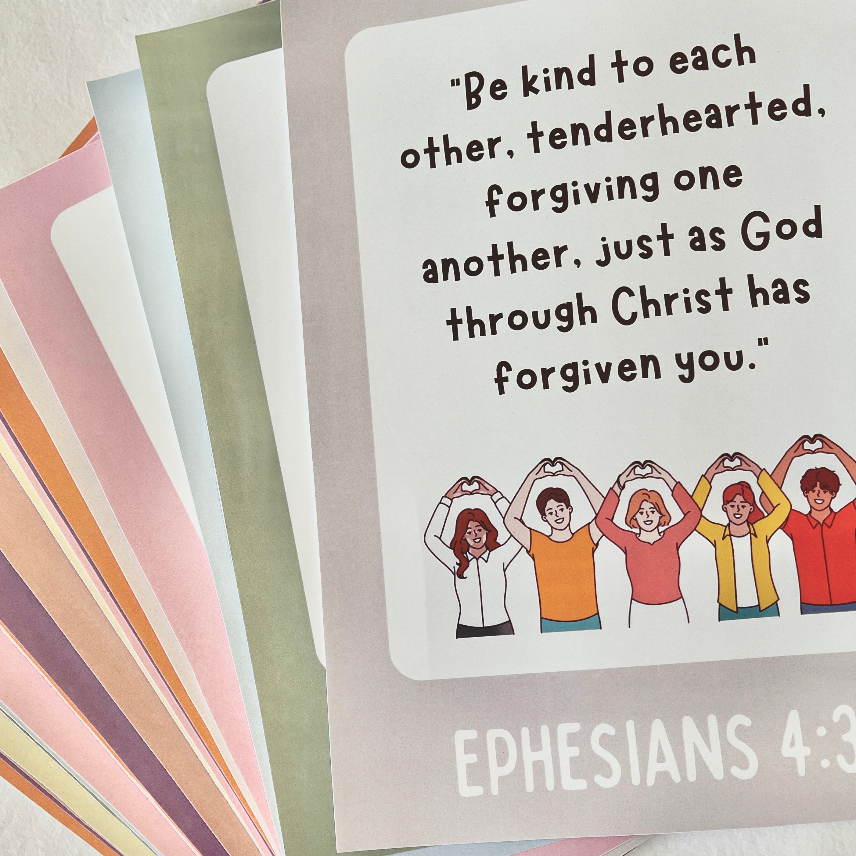 Scripture Memory Verse Cards for Kids, Kids Bible Verse Cards Set ...