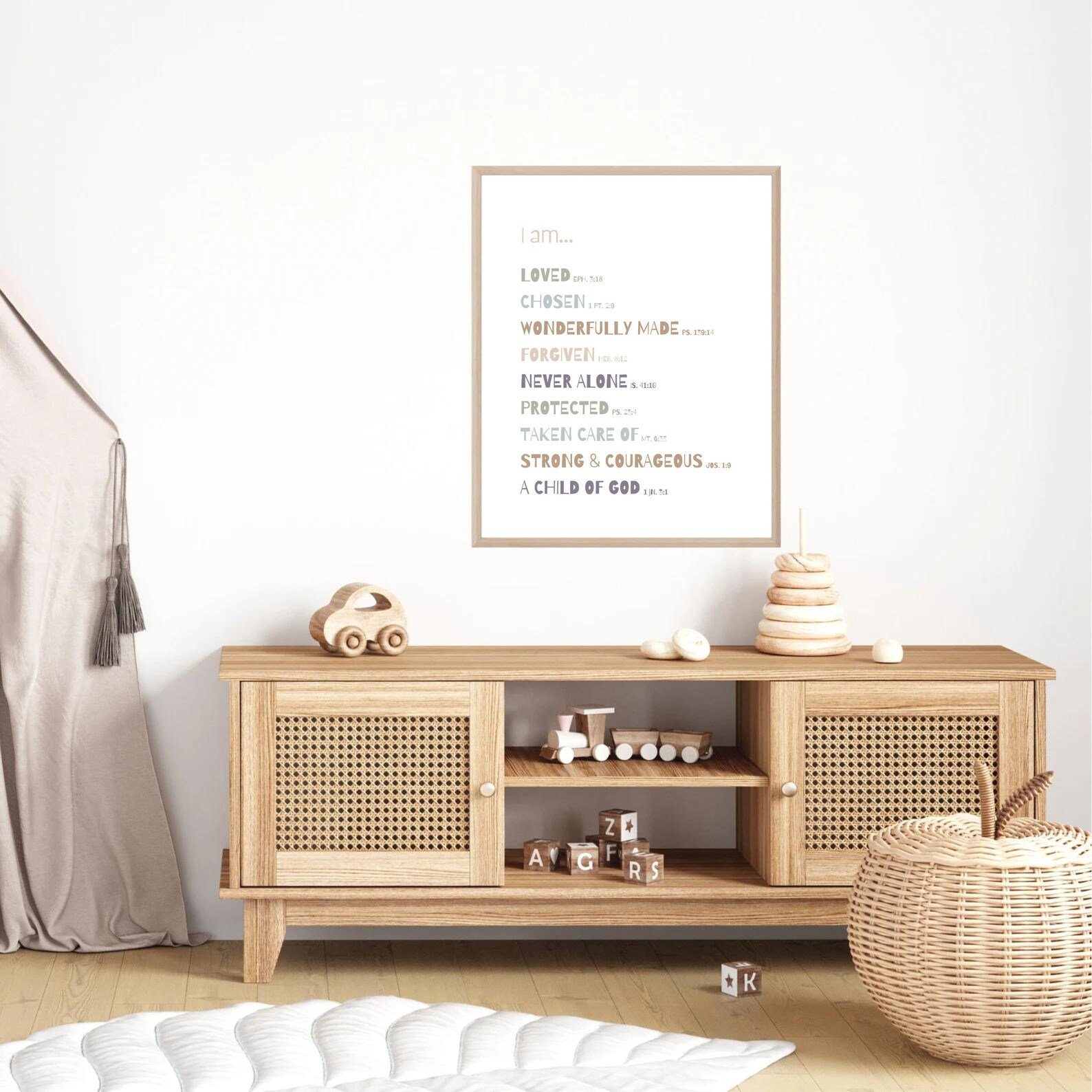 Christian Bible Affirmations for Kids, Sunday School Kids Room ...