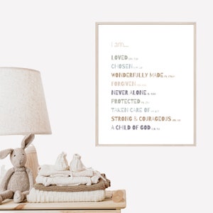 Christian Bible Affirmations for Kids, Sunday School Kids Room ...