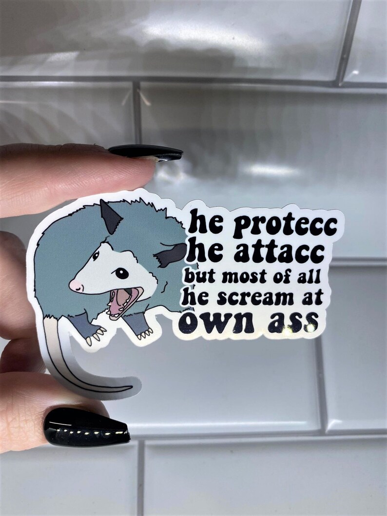 Funny Opossum Sticker, Possum, He Protecc - Etsy