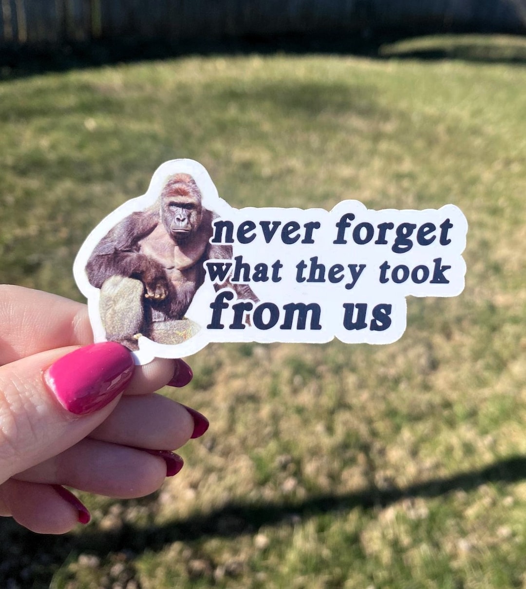 Harambe Sticker | Funny Sticker | Meme Sticker | Sticker for Laptop ...