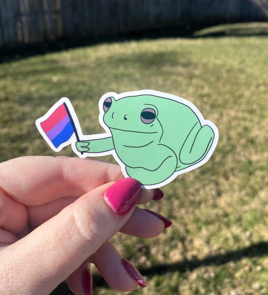 Bi Flag Sticker | LGBTQ Sticker | Frog Sticker | Cute Sticker ...