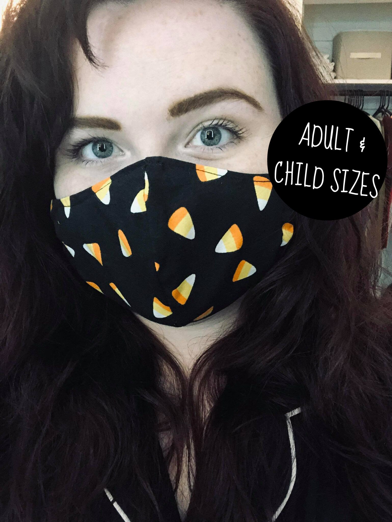Halloween Face Mask Candy Corn Mask Contoured Adult & | Etsy
