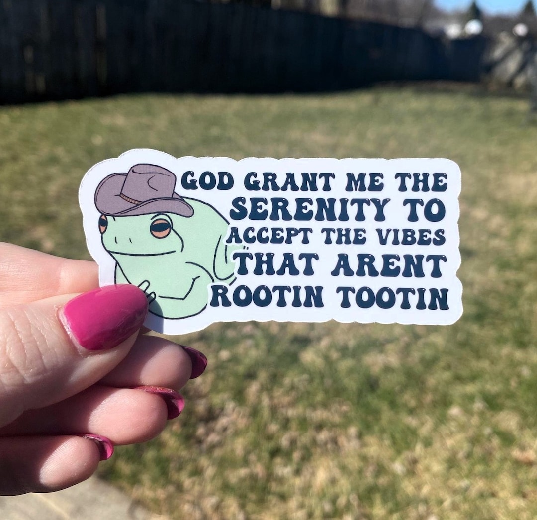 Cowboy Frog Sticker | God Grant Me the Serenity to Accept the Vibes ...