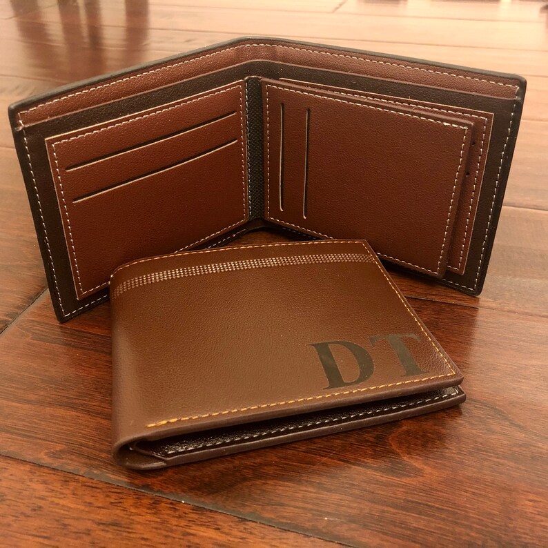 Engraved Leather Wallet, Personalized Wallet, Gift for Dad, Gift for ...