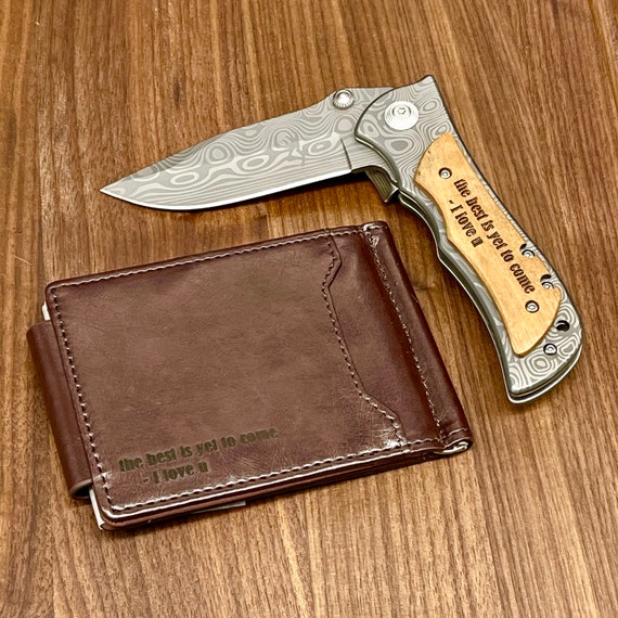 Gift Set for Men Boyfriend Wallet Knife Gift Set Birthday | Etsy