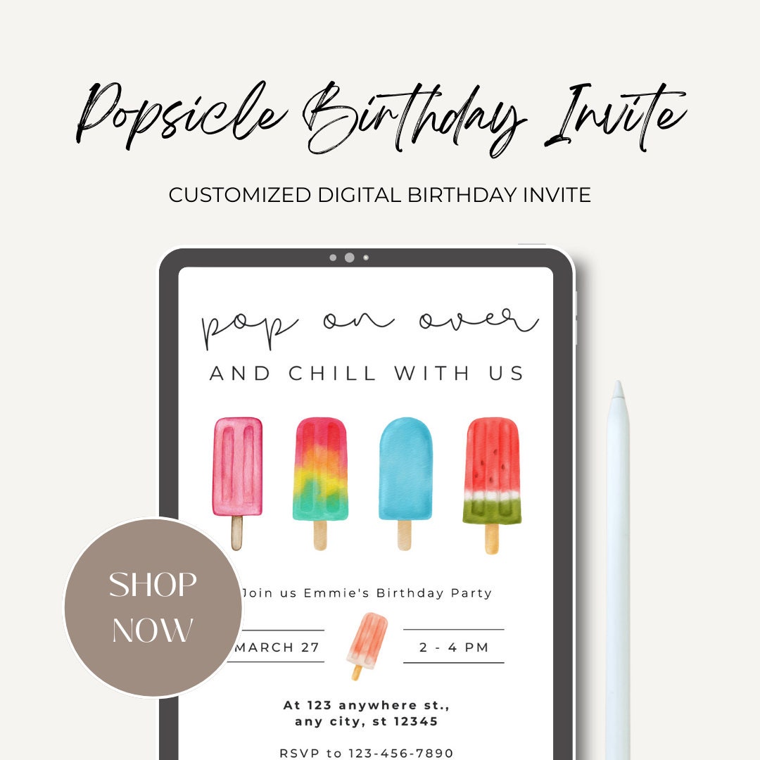 Popsicle Custom Birthday Invitation - Etsy