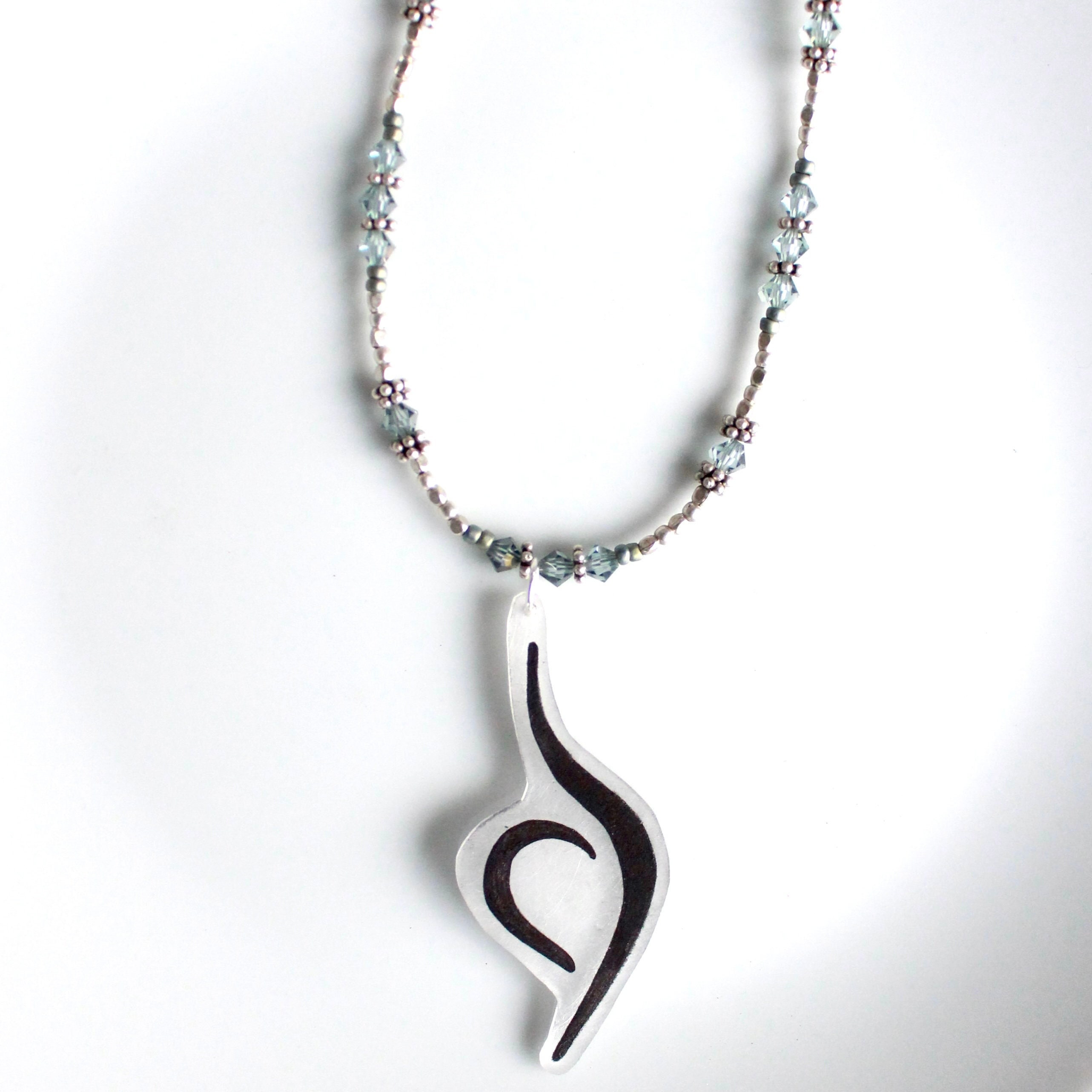 NEDA Symbol Blue Beaded Necklace National Eating Disorder - Etsy