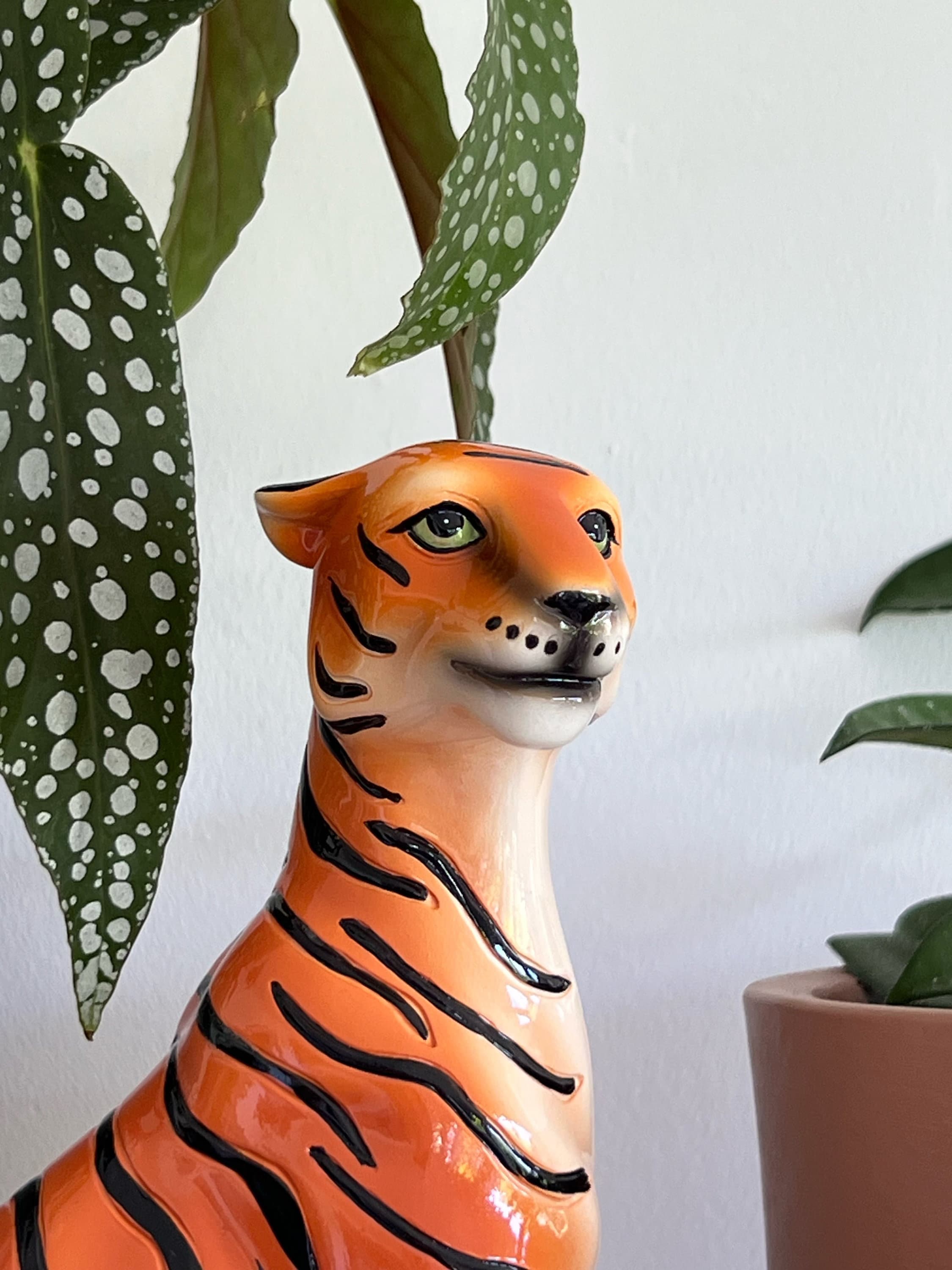 Small Classic Tiger Resin Statue Mid-century Inspired Big Cat Animal ...