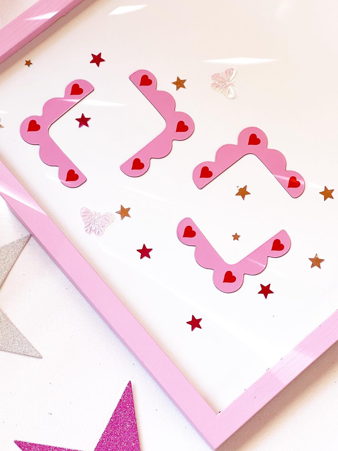 Y2K Pink Heart Magnetic Photo Corners – Fridge Art Display - Etsy UK