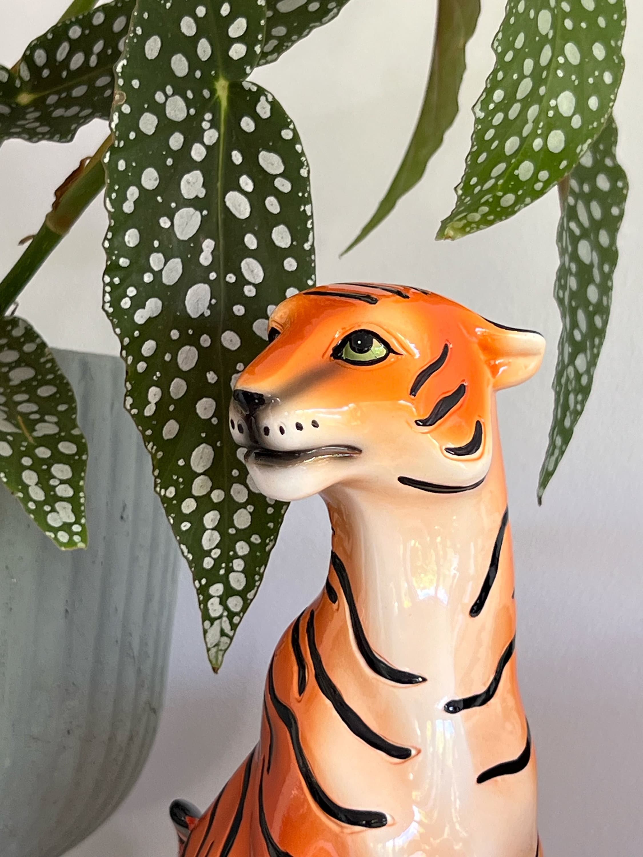 Small Classic Tiger Resin Statue Mid-century Inspired Big Cat Animal ...