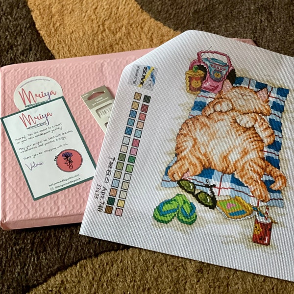 Cat Needlepoint - Etsy