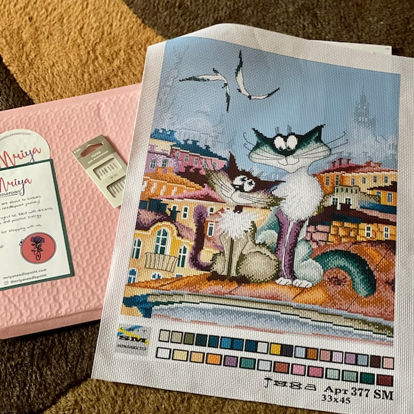 Cat Needlepoint - Etsy