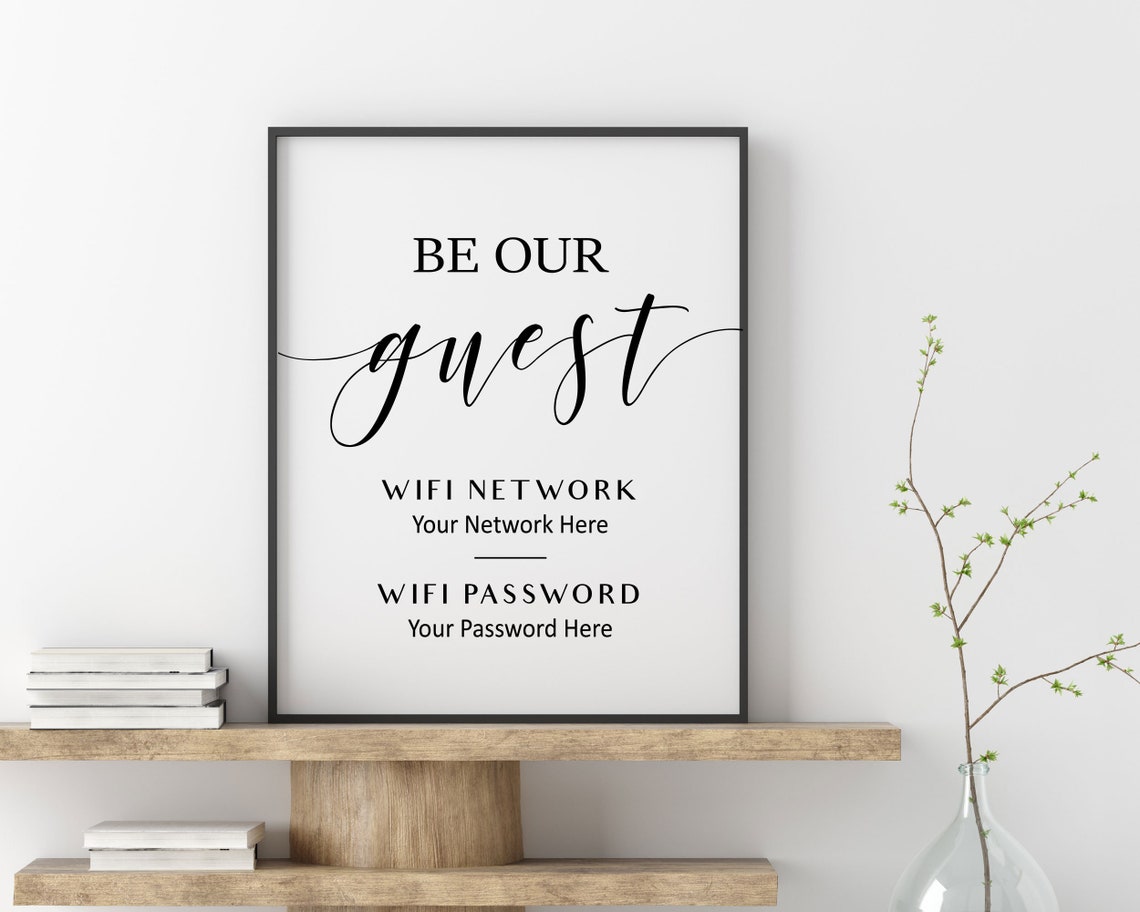 Be Our Guest Wifi Printable Wifi Password Sign Editable PDF | Etsy