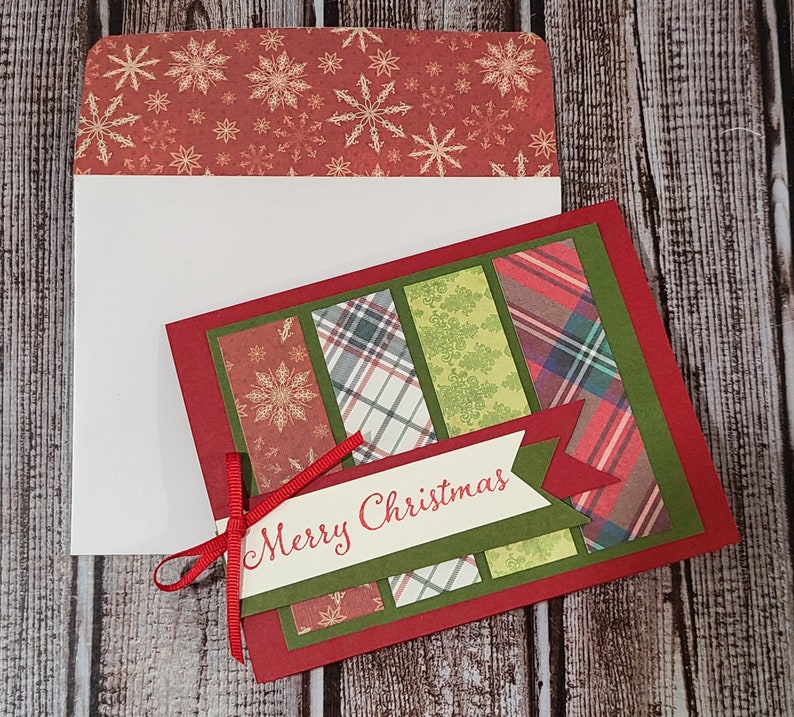 Handmade Patchwork Christmas Card With Envelope - Etsy