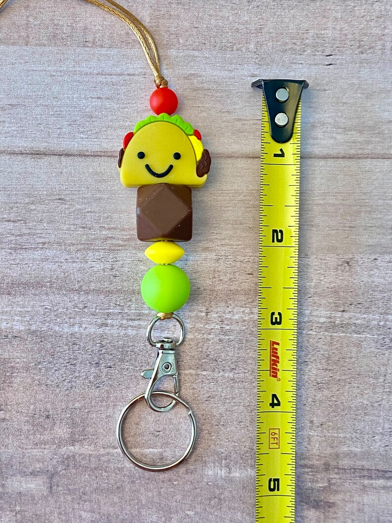 Taco Silicone Bead Lanyard Keychain / Badge Holder / Teacher Lanyard ...